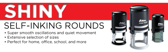 Round Self-Inking Rubber Stamps